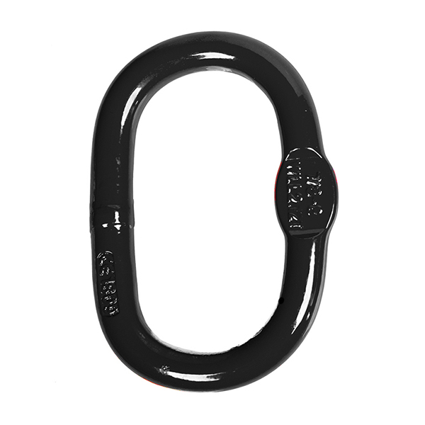 Anneau ovale Maille de tête noir avec méplat 100 x 60mm CMU 2T - LA BS