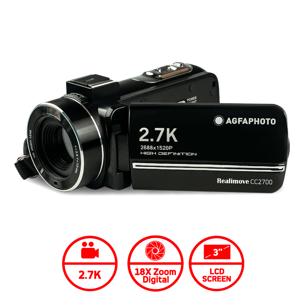 Caméscope de poing 1080 @60p AGFAPHOTO Realimove CC2700 - LA BS