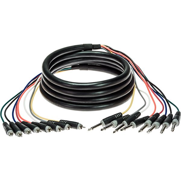 Multipaire 8 JACK Mono mâle - 8 CINCH mâle - longueur 6m KLOTZ CABLES ...