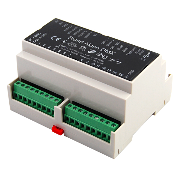 Interface DMX Artnet sACN Ethernet 1024 canaux sur rail DIN Chromateq - LA BS