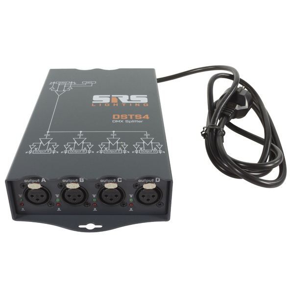 Splitter-booster DMX SRS 4 canaux opto-isolés - DMX 3 pts - LA BS