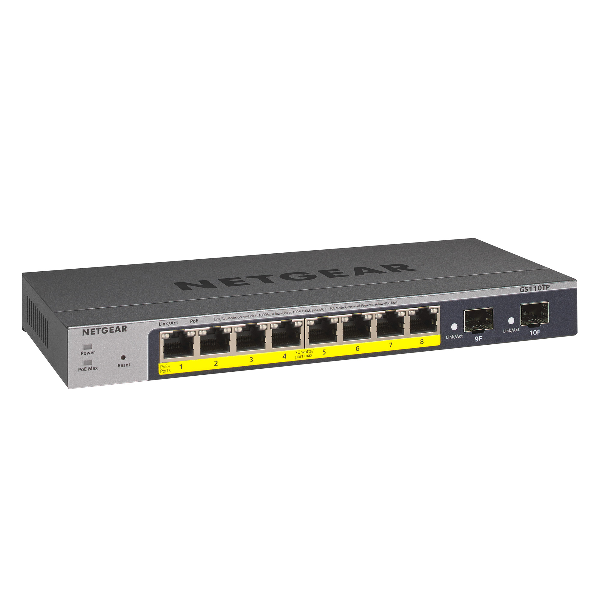 Switch Ethernet 8 ports Gigabit NETGEAR Manageable GS310TP V3 PoE+ - LA BS