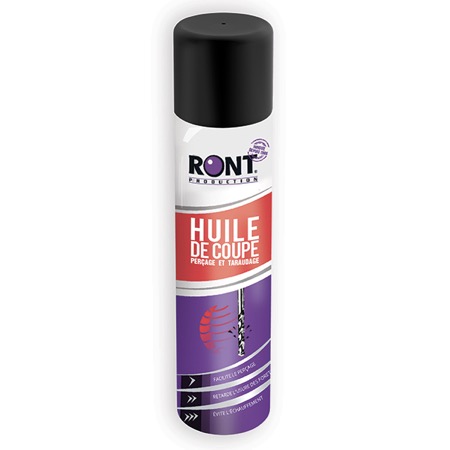 Huile de coupe en aérosol 520ml pour perçage et vissage - RONT - LA BS