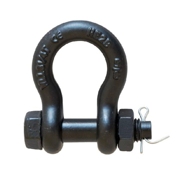 Manille lyre boulonnée goupillée acier allié HR noire CMU 4,75T - LA BS