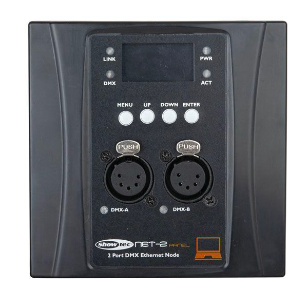 Node 2 univers DMX XLR5 pts - RJ45 format mural noir Showtec - LA BS