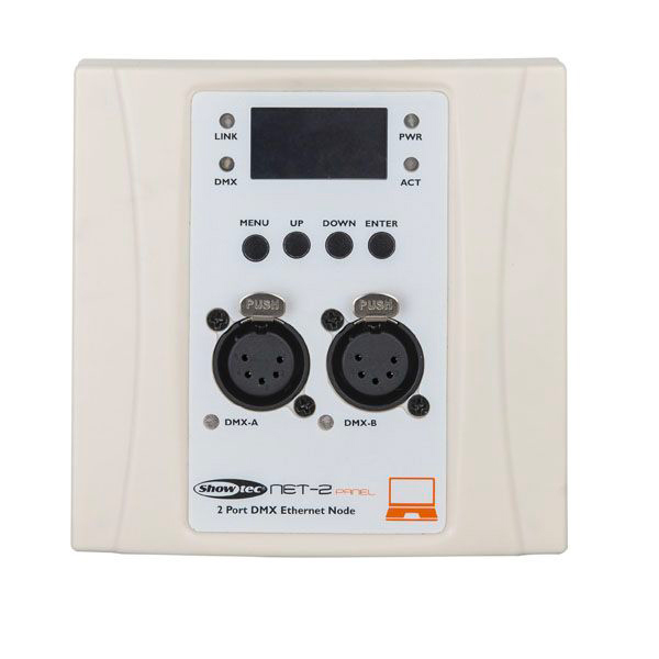 Node 2 univers DMX XLR5 pts - RJ45 format mural blanc Showtec - LA BS
