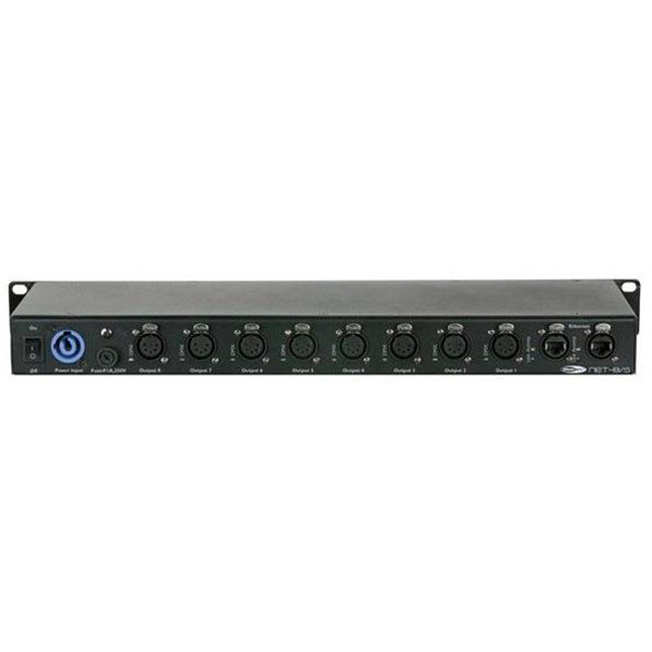Node 8 univers DMX XLR5 pts - RJ45 format rackable Showtec - LA BS