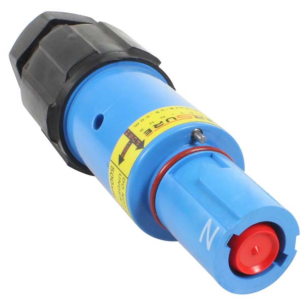 Fiche type PowerLock® drain mâle 500A Bleu - LA BS
