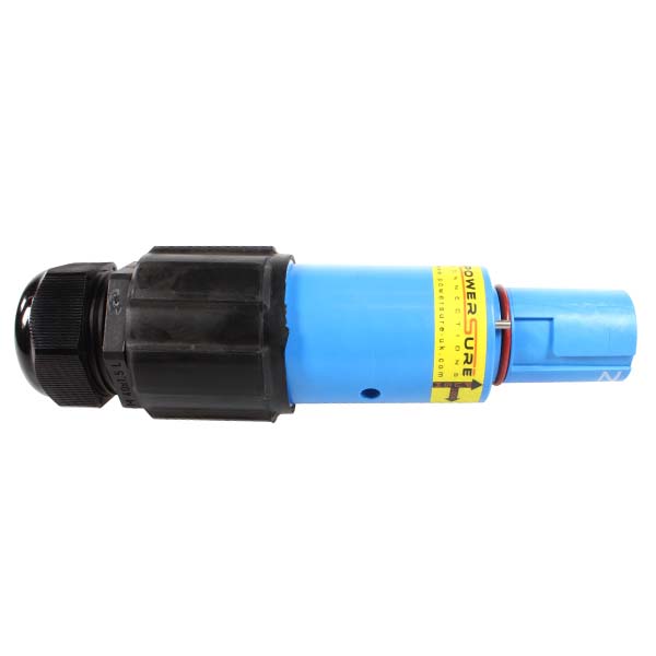 Fiche type PowerLock® drain mâle 500A Bleu - LA BS
