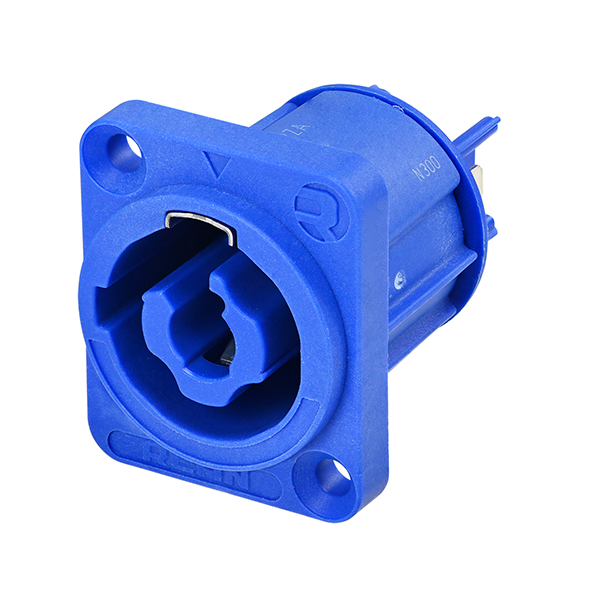 Embase électrique de type powerCON REAN RRAC3I-G - Bleu - LA BS