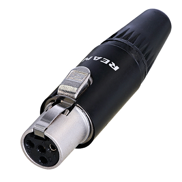 Fiche Tiny XLR femelle REAN RT4FC-B mini TQG pour système HF - LA BS