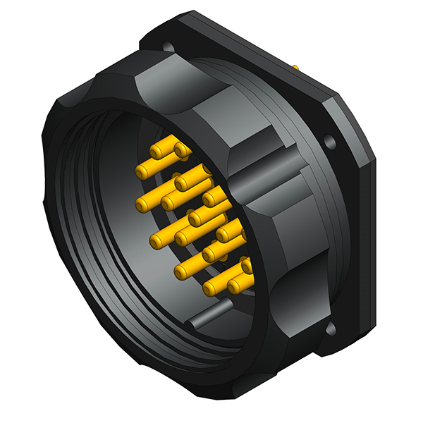 Embase mâle noire type 419 AR avec écrou (bague) CEEP DICONNEX - LA BS