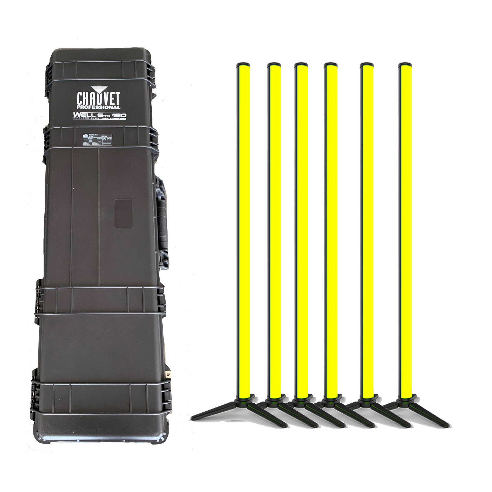 Kit de 6 tubes led RGB+WW sur 180° Chauvet Pro Well STX180 + acc - LA BS