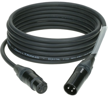 Cordon XLR 3 femelle - XLR 3 mâle AES/EBU - longueur 5m KLOTZ CABLES - LA BS