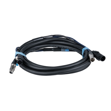 Cordon hybride Power DMX 512 XLR 3 Neutrik + powerCON True One - 5m - LA BS