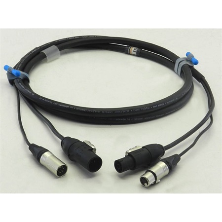 Cordon hybride Power DMX 512 XLR 5 Neutrik + powerCON True One - 3m - LA BS