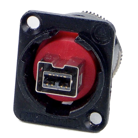 Embase série D FIREWIRE 6 pôles femelle CROISE (IEEE 1394) - LA BS