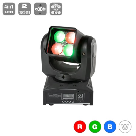 Lyre compacte type wash led 4 x 15W RGBW avec zoom Flash - LA BS