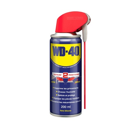 WD-40 Aérosol 200ml - Système professionnel double position - LA BS